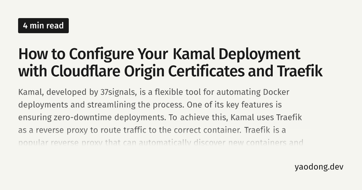 How to Configure Your Kamal Deployment with Cloudflare Origin ...